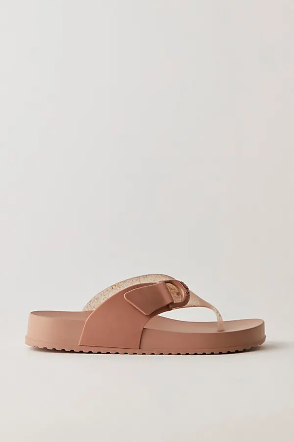 Melissa Cozy Thong Sandals With Branded Buckle - Brown