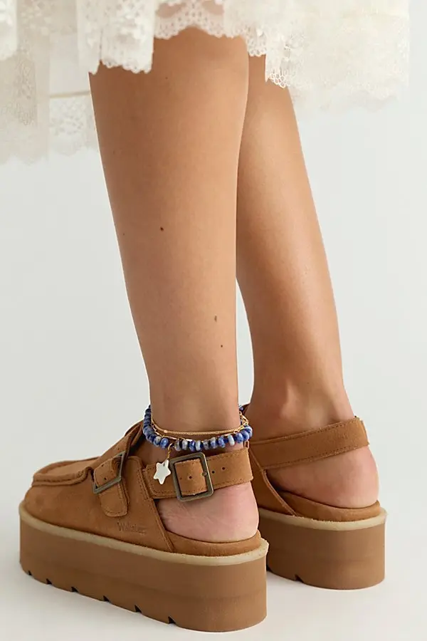 Clarks Meare Easy Elevated Mules - Tan Suede