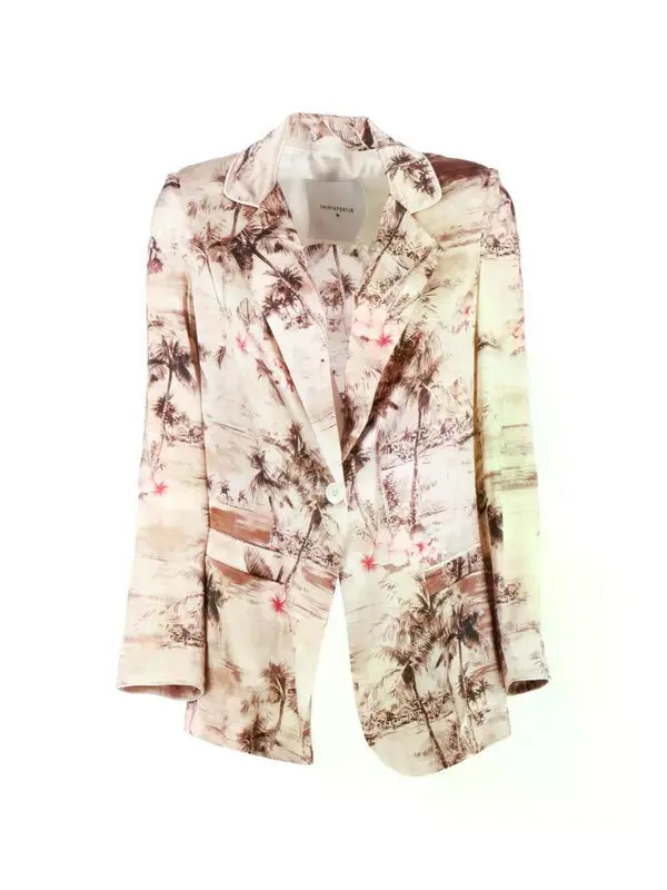 SHIRTAPORTER Graphic-print Single-breasted Blazer - Neutrals