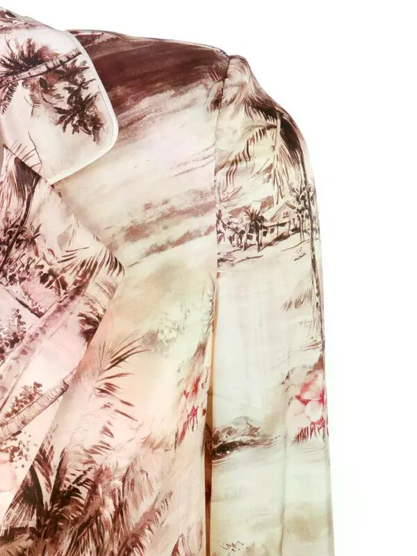 SHIRTAPORTER Graphic-print Single-breasted Blazer - Neutrals
