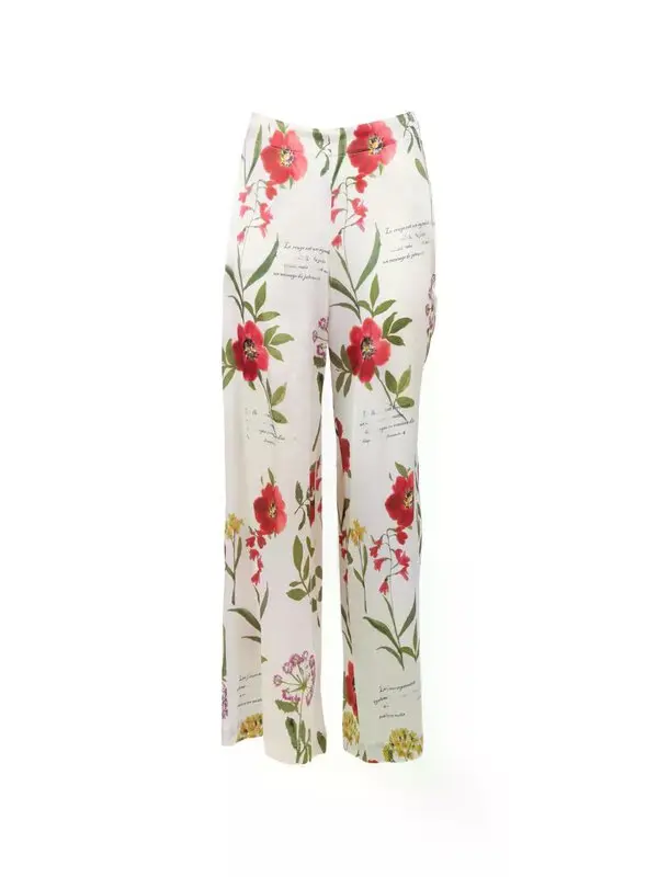 SHIRTAPORTER Floral-print Palazzo Trousers - Neutrals