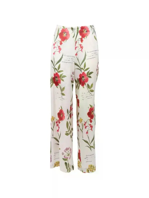SHIRTAPORTER Floral-print Palazzo Trousers - Neutrals