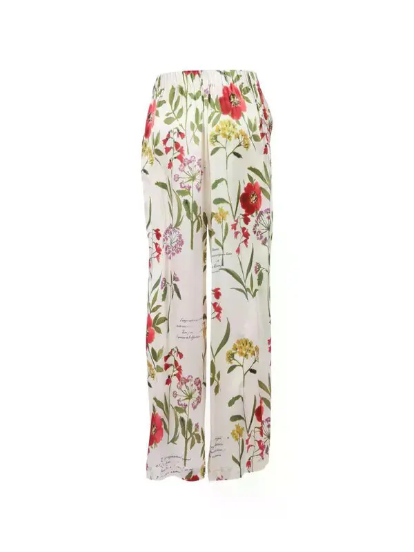 SHIRTAPORTER Floral-print Palazzo Trousers - Neutrals