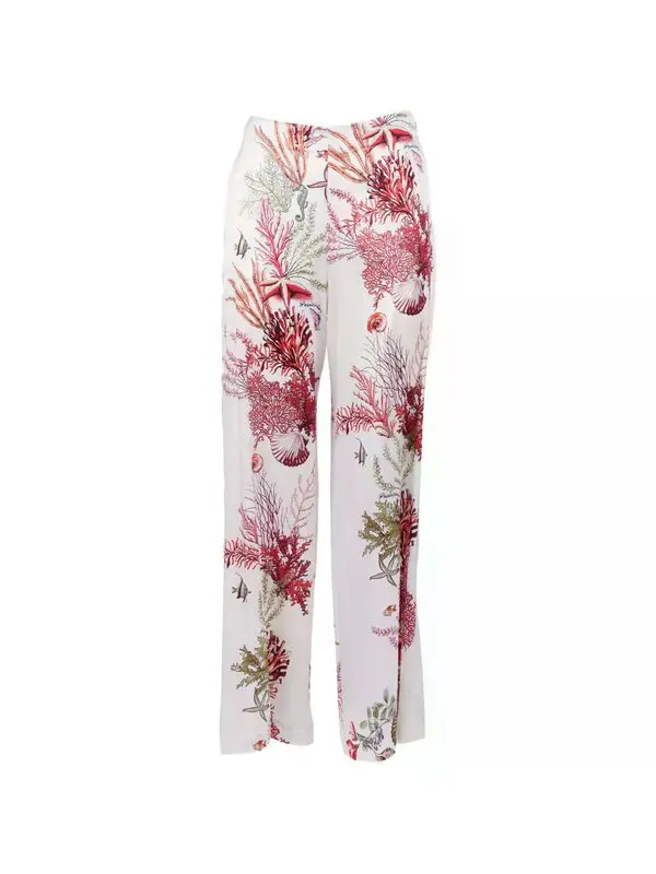 SHIRTAPORTER Floral-print Palazzo Trousers - White