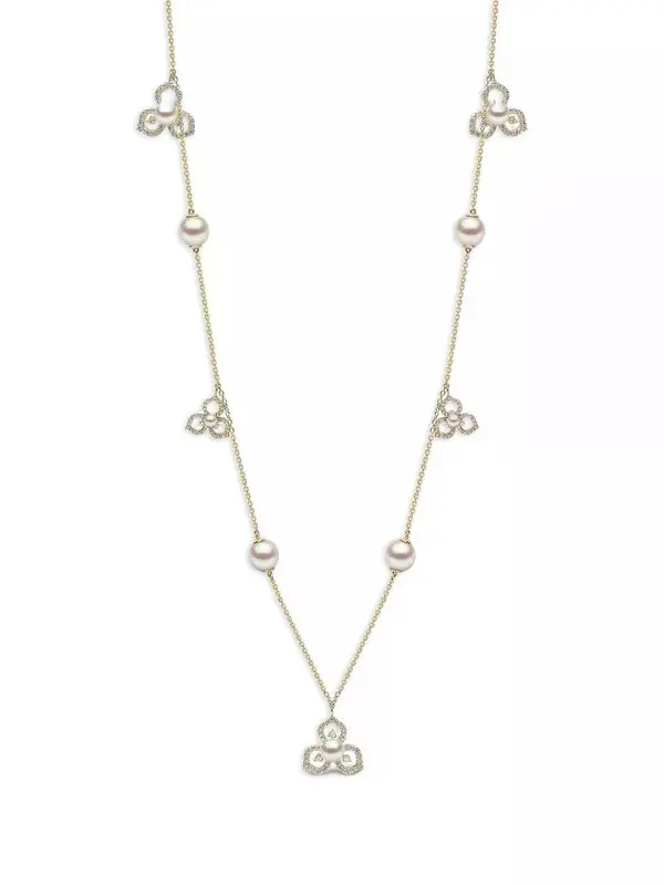 Yoko London Akoya Pearl And Diamond Necklace - Gold