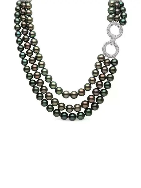 Yoko London Tahitian Pearl And Diamond Link Necklace - Black