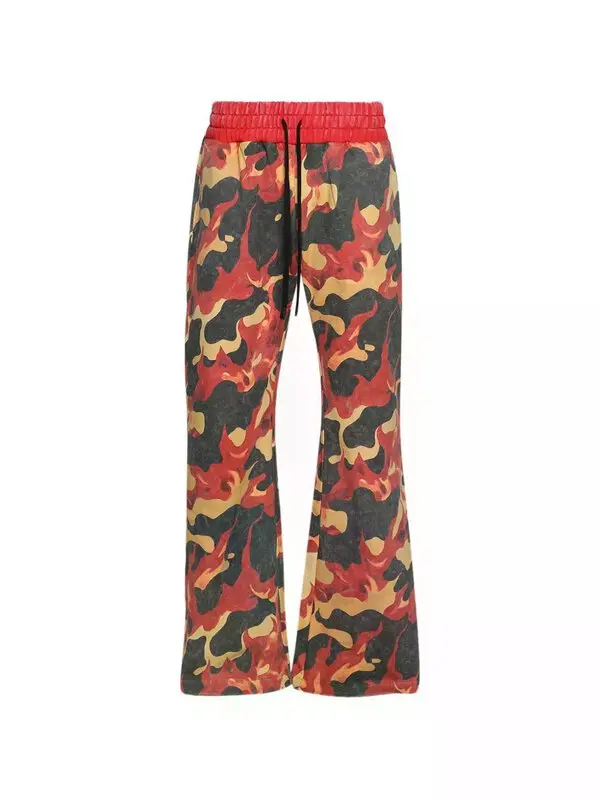 WHO DECIDES WAR BY EV BRAVADO Flame Camouflage Trousers - Red