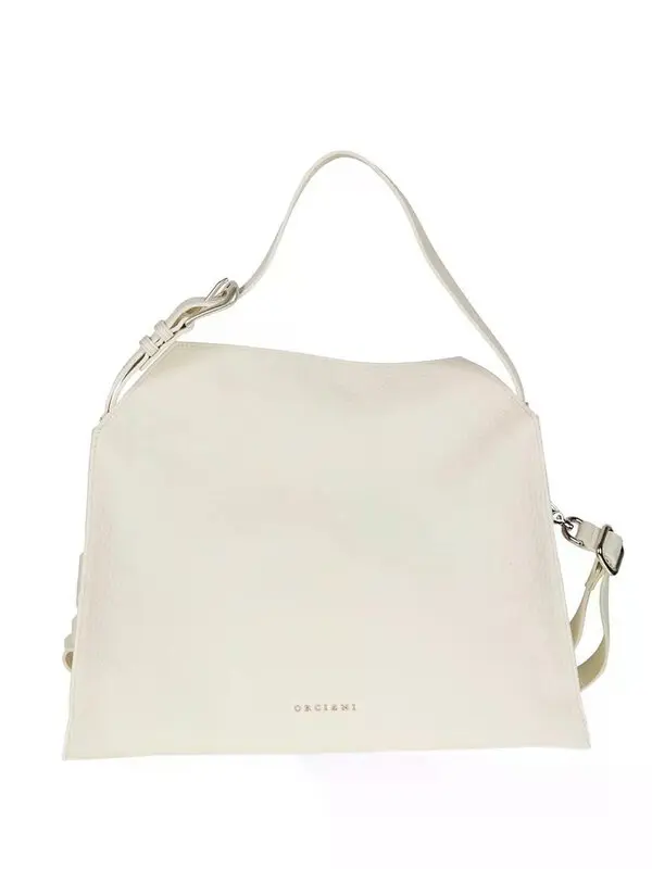 ORTIGNI Small Trinity Leather Tote Bag - White