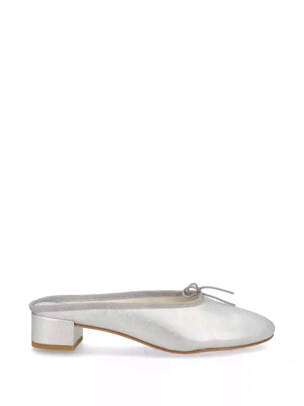 Repetto Bow-detail Mules - Silver