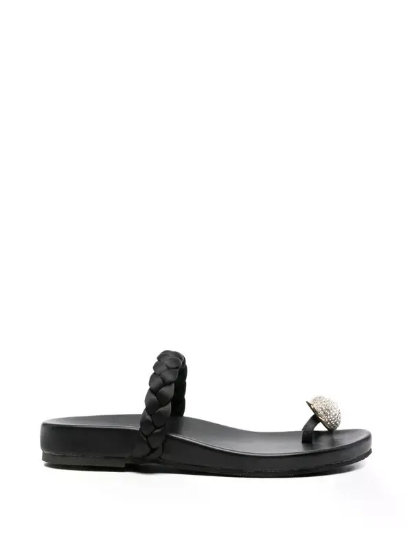 BIBI LOU Crystal-embellished Braided Sandals - Black