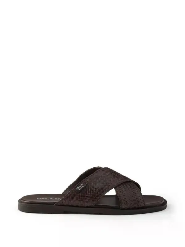 Prada Crisscross Slides - Brown