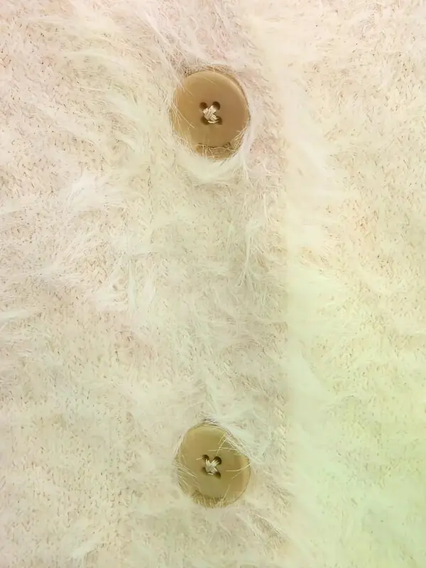 Sisley V-neck Fuzzy Cardigan