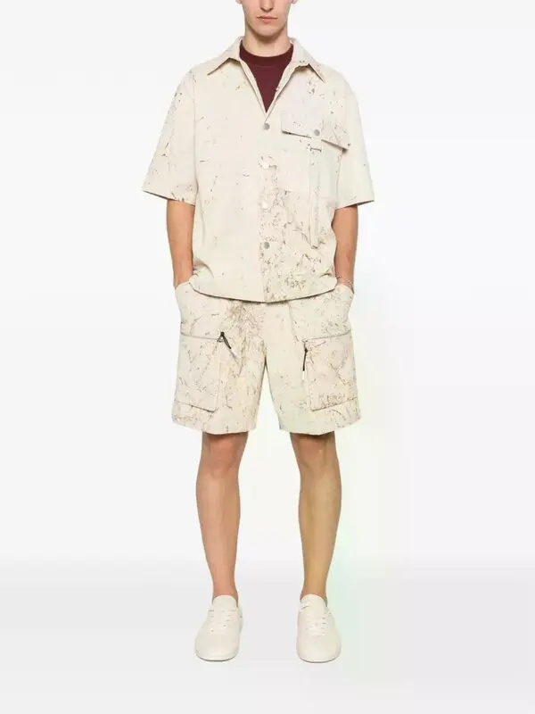 YES LONDON Marbled-print Pocket Shirt