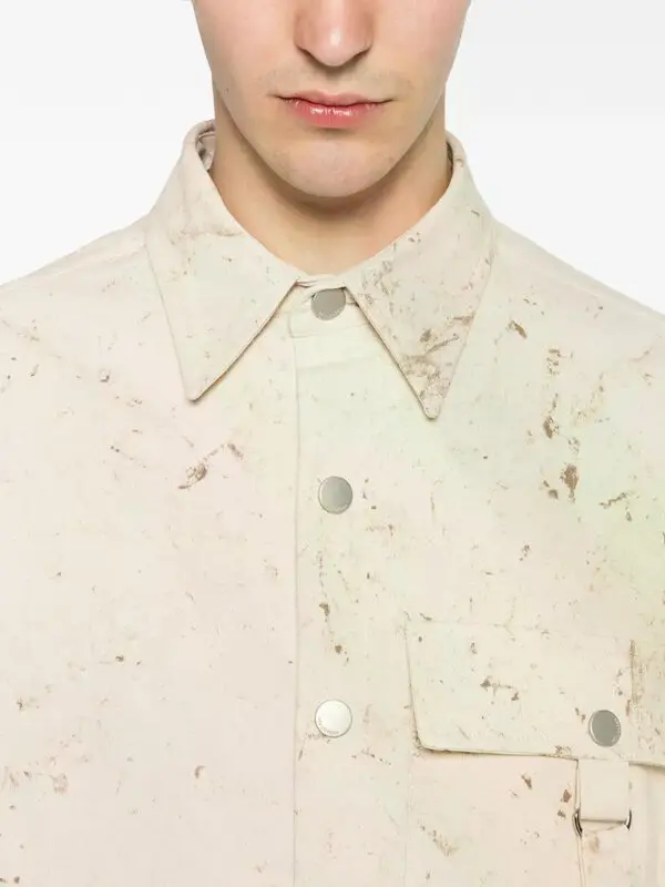 YES LONDON Marbled-print Pocket Shirt
