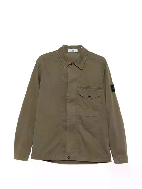Stone Island Compass Logo-patch Shirt - Green