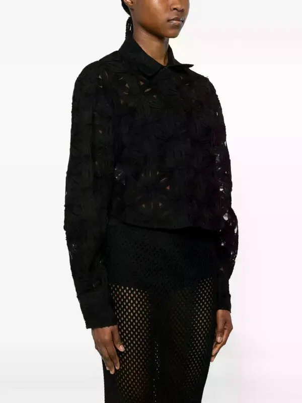 Simkhai Floral-print Cropped Blouse
