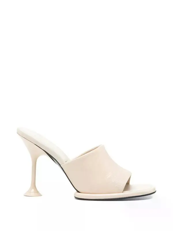 SERGIO ROSSI Leather Heeled Sandal - Neutrals