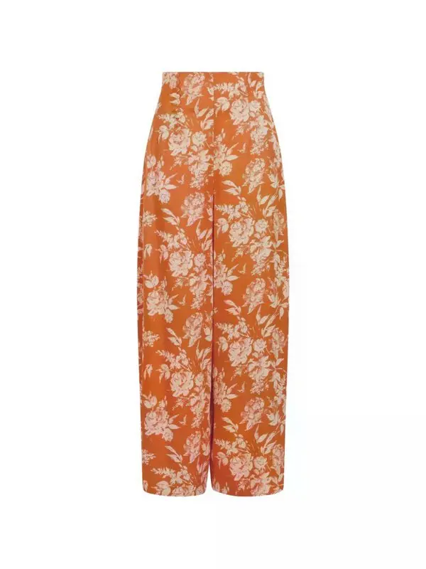 Rosie Assoulin Floral Barrel Leg Trousers - Orange