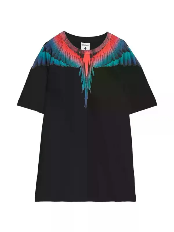 COUNTY OF MILAN Wings-print T-shirt - Black