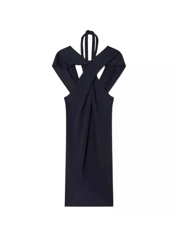 LANVIN Twisted Halterneck Mini Dress - Blue