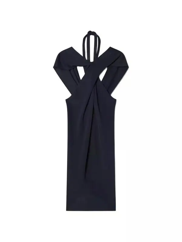 LANVIN Twisted Halterneck Mini Dress - Blue
