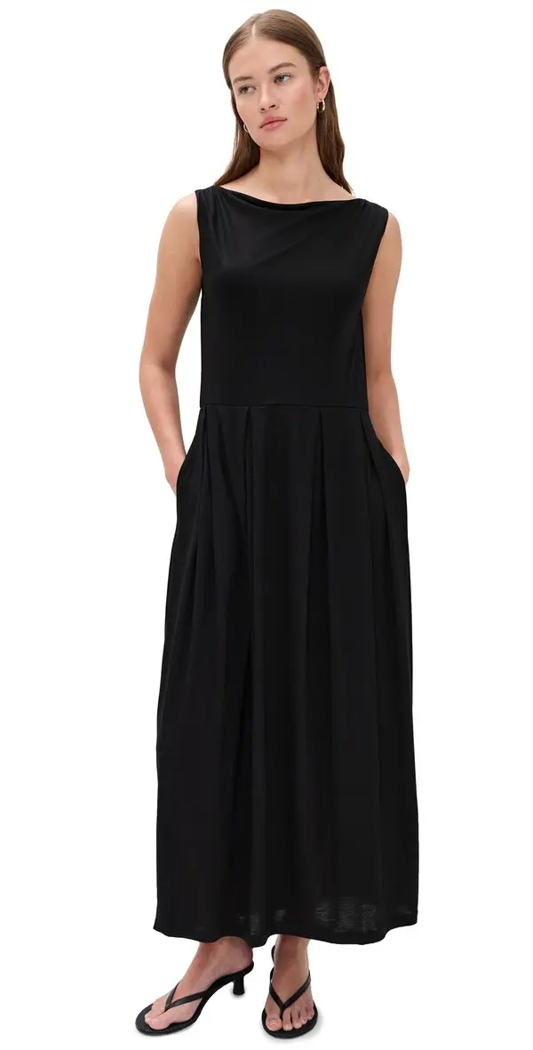 HOUSE OF DAGMAR Square Neck Midi Dress - Black