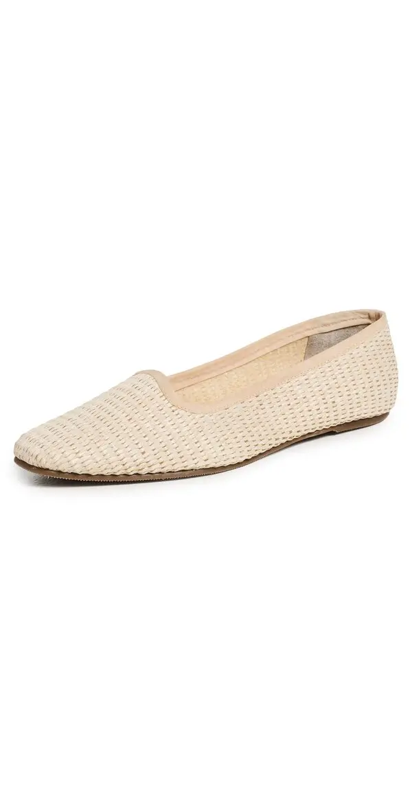 Kaanas Tyrel Raffia Flats - Vanilla