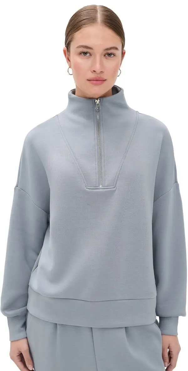 Varley Hawley Half Zip Sweatshirt - Wind Blue