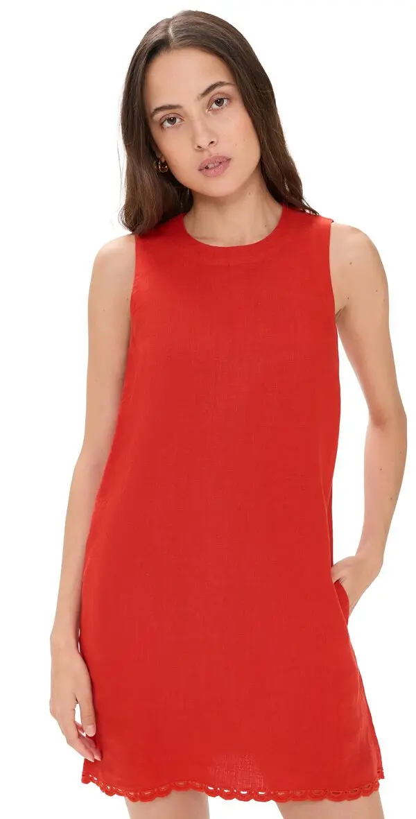 Madewell Embroidered Mini Shift Dress - Wild Poppy
