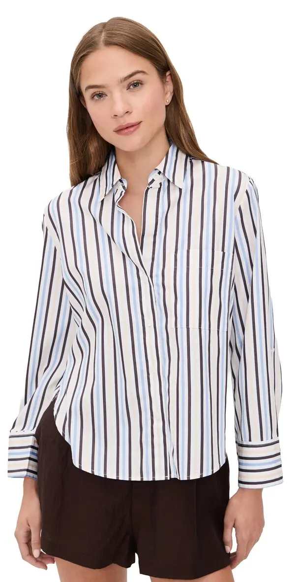Madewell The Signature Y-neck Shirt - Chocolate Plum