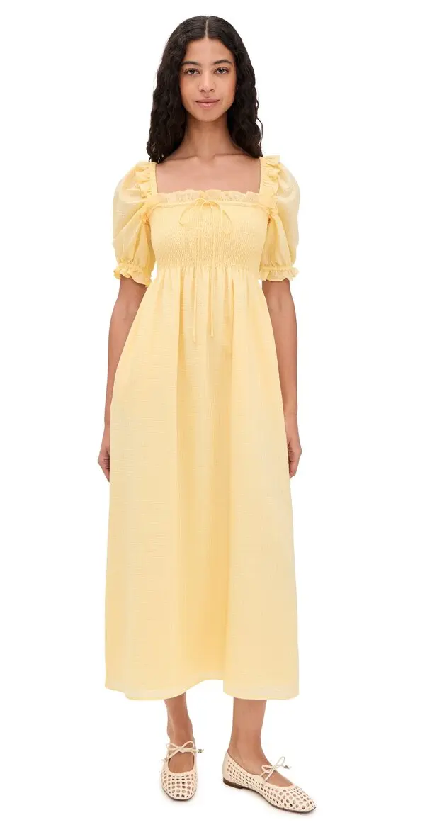 Hill House Home The Scarlett Midi Nap Dress - Butter Yellow