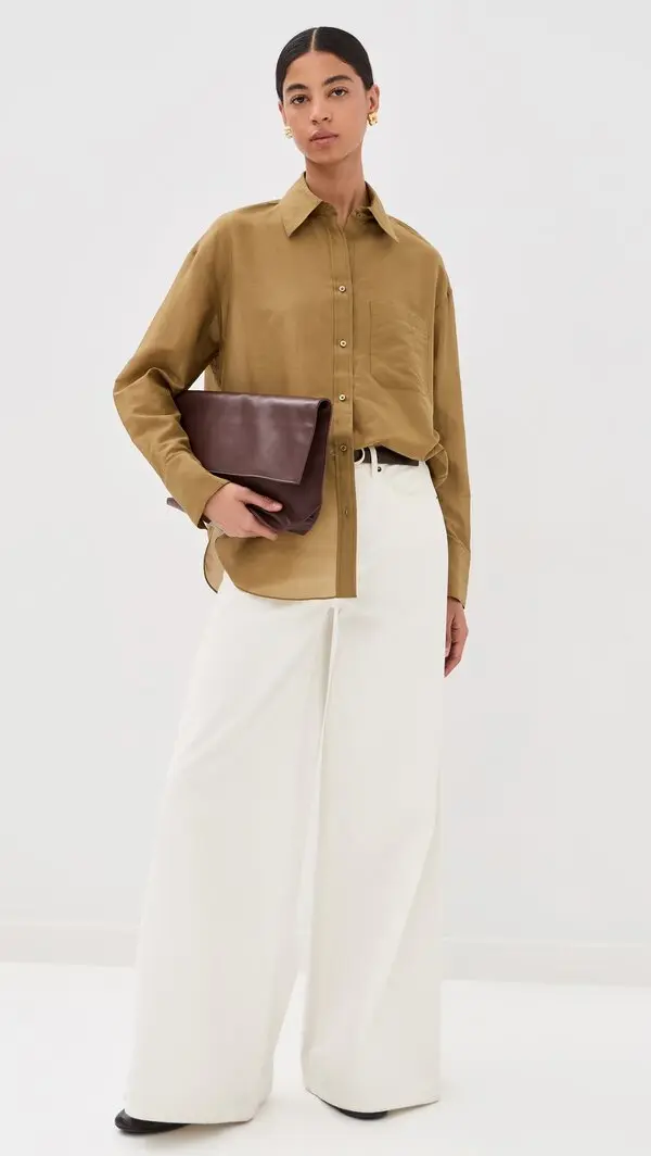 TWP Big Joe Button Down Shirt - British Khaki