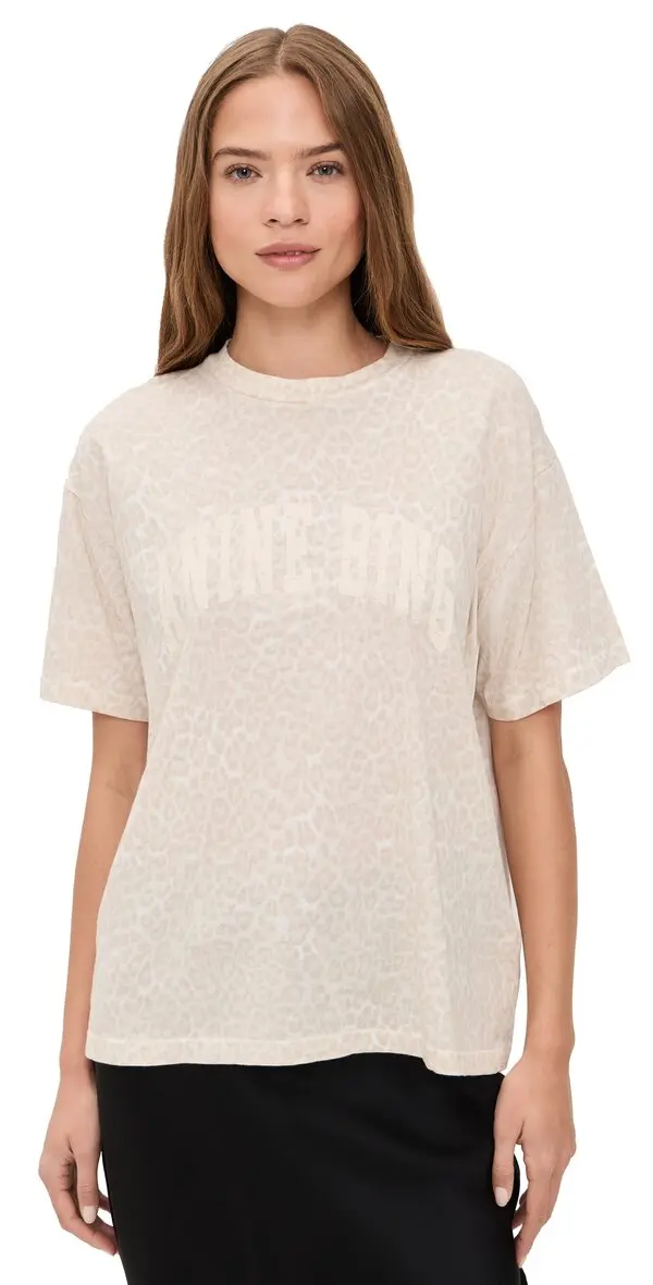 ANINE BING Cade Tee - Washed White Leopard