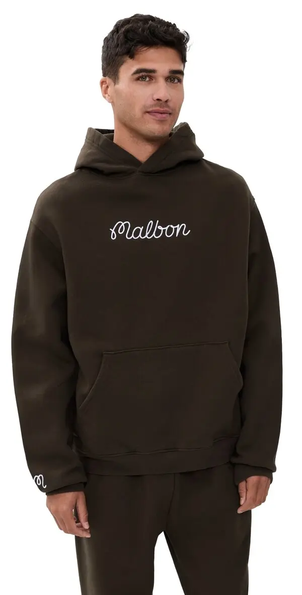 MALBON Fleece Hoodie - Brown