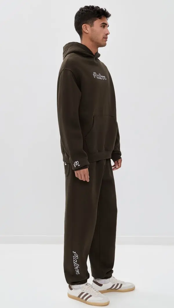MALBON Fleece Hoodie - Brown