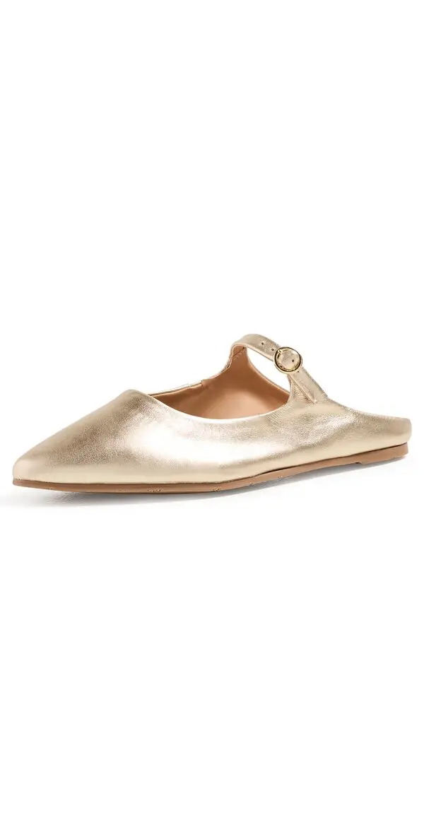 Beek Swallow Flat Mules - Gold
