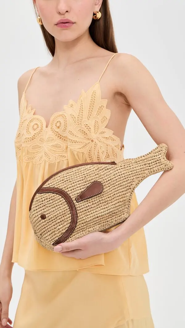 Staud Pesce Clutch - Natural/tan