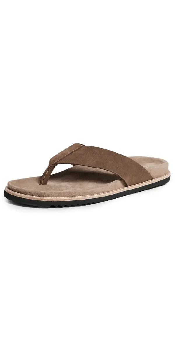 Allen Edmonds Sawgrass Suede Thong Sandals - Tobacco