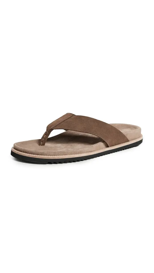 Allen Edmonds Sawgrass Suede Thong Sandals - Tobacco