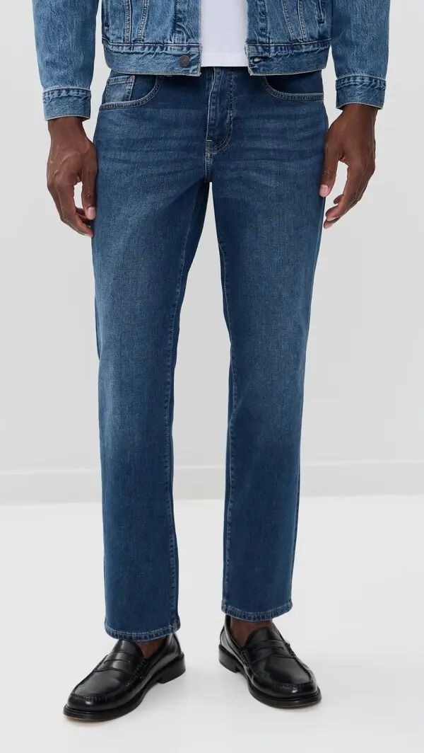 Warp + Weft Ord Straight Knit Jeans - Forget Me Not