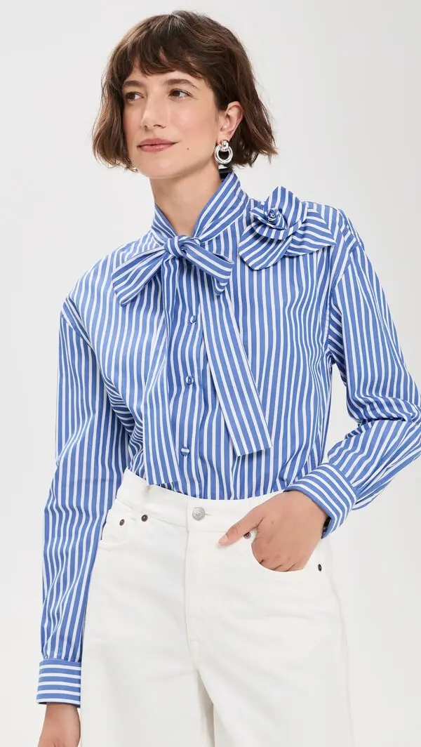 AKNVAS Flor Rose Button-down Shirt - Deep Blue