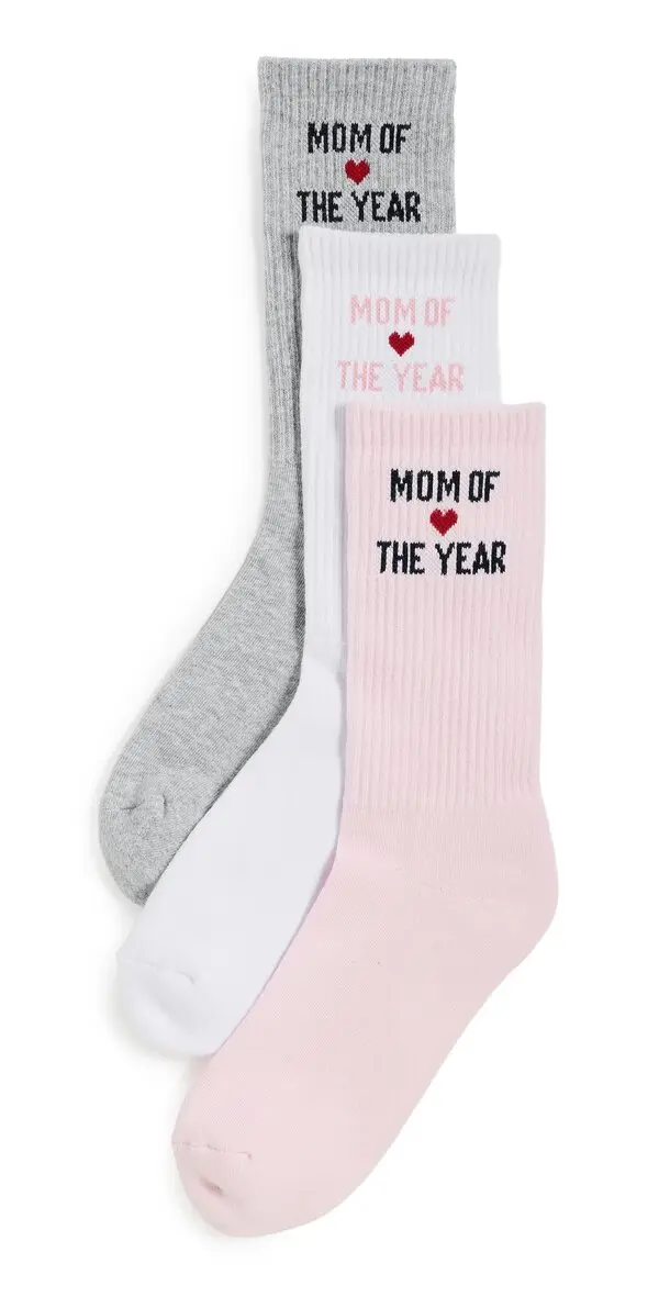 FAVORITE DAUGHTER The Moty Heart Socks Box Set - Blush White Gray