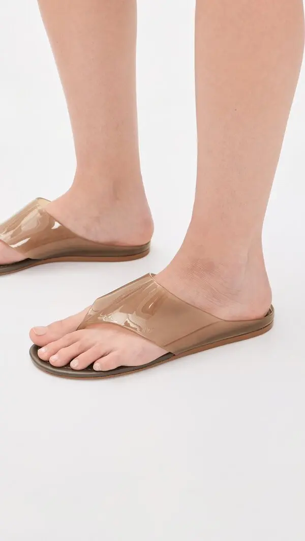 Farm Rio Jelly Flat Thong Sandals - Walnut