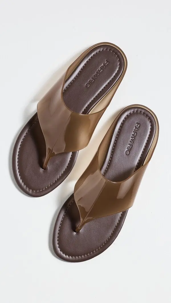 Farm Rio Jelly Flat Thong Sandals - Walnut