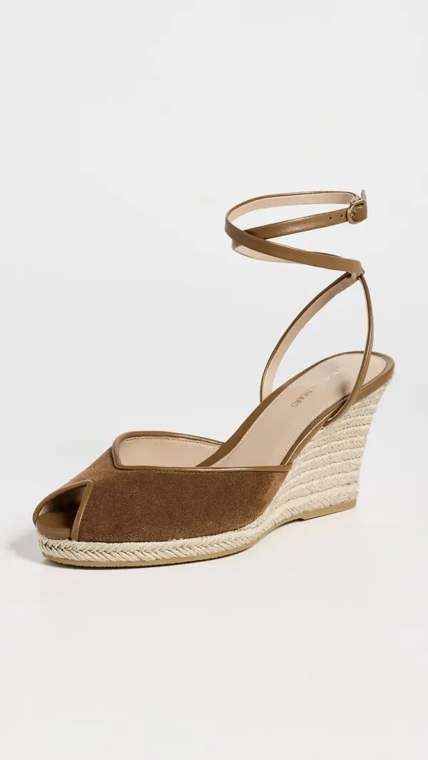 Veronica Beard Pasina Wedge Espadrilles - Chestnut