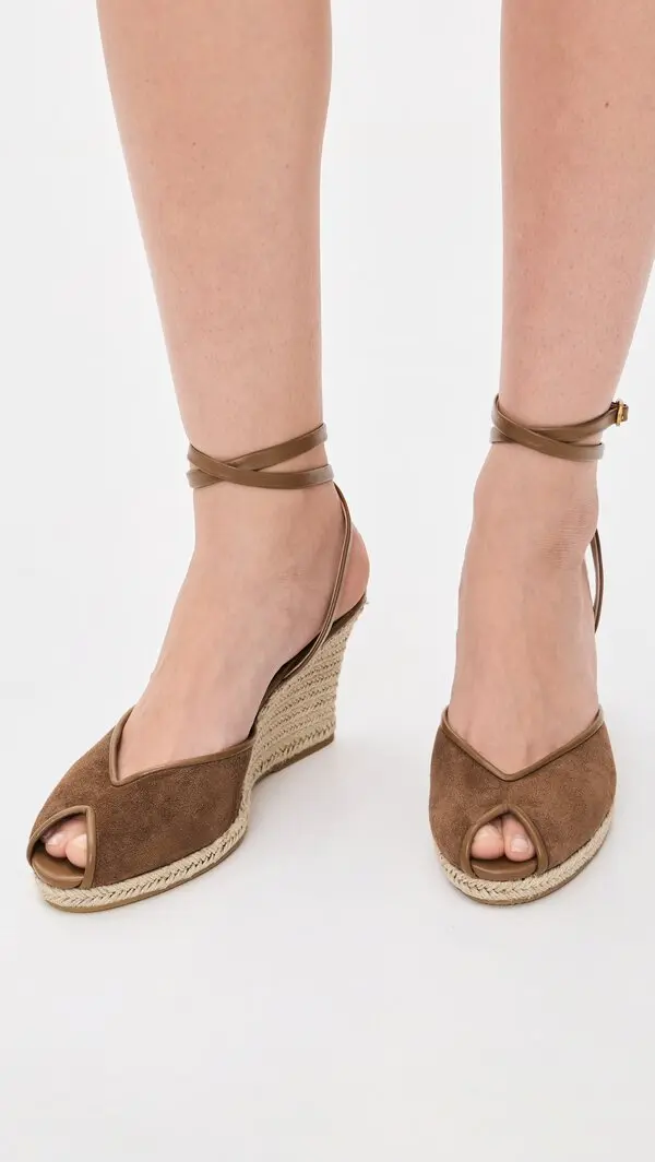 Veronica Beard Pasina Wedge Espadrilles - Chestnut