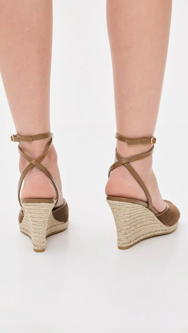 Veronica Beard Pasina Wedge Espadrilles - Chestnut