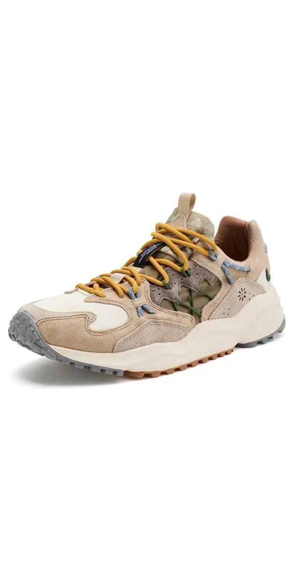 FLOWER MOUNTAIN 10th Anniversary Yamabushi Sneakers - Taupe/army
