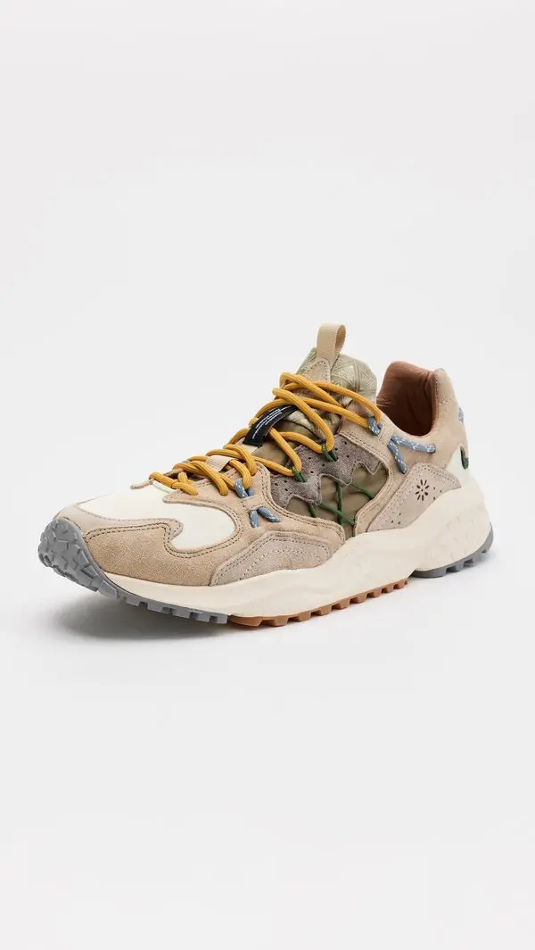 FLOWER MOUNTAIN 10th Anniversary Yamabushi Sneakers - Taupe/army