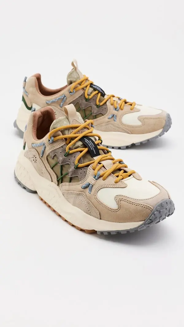 FLOWER MOUNTAIN 10th Anniversary Yamabushi Sneakers - Taupe/army